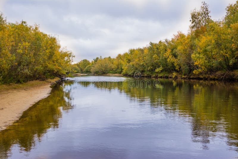 The Fishing on the Channel of the River Nadym. Stock Image - Image of ...