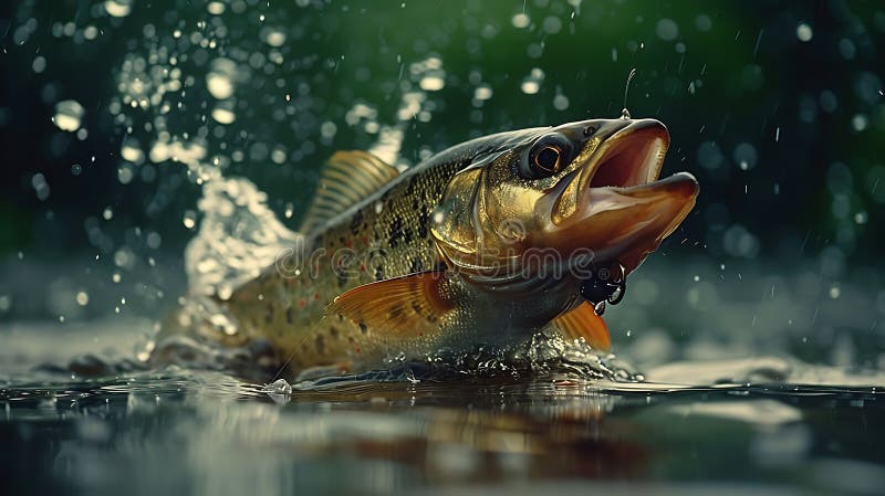 Fishing Close-up of Fish Hook Under Water Stock Illustration ...