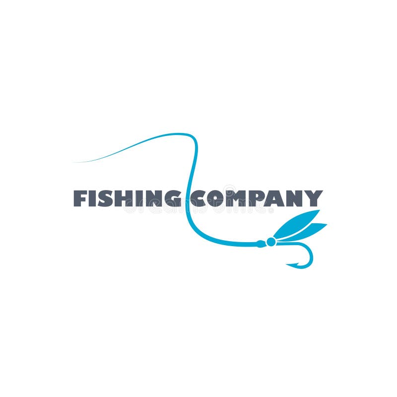 Fishing Company Logo Icon with Shadow Stock Vector - Illustration of ...