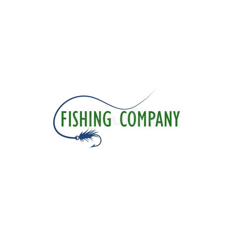 Fishing Company Logo Icon with Shadow Stock Vector - Illustration of ...