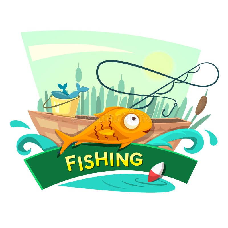 Fishing Concept Design, Vector Illustration Stock Vector - Illustration ...