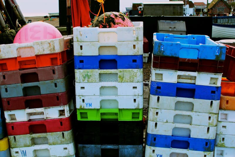 Fishing crates stock photo. Image of white, colourful - 42596192