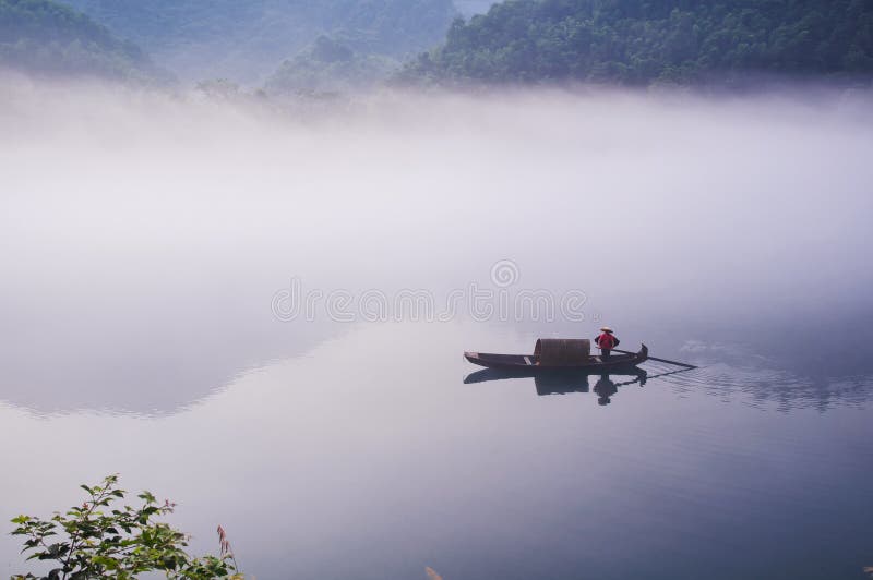 Fishing on the Dongjiang Lake Stock Image - Image of nature, asia: 37705199