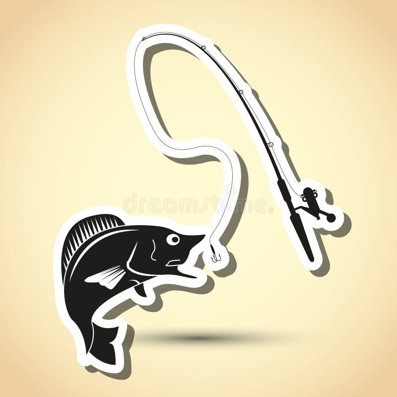 Fishing Design. Rod and Lure Illustration Stock Vector - Illustration ...