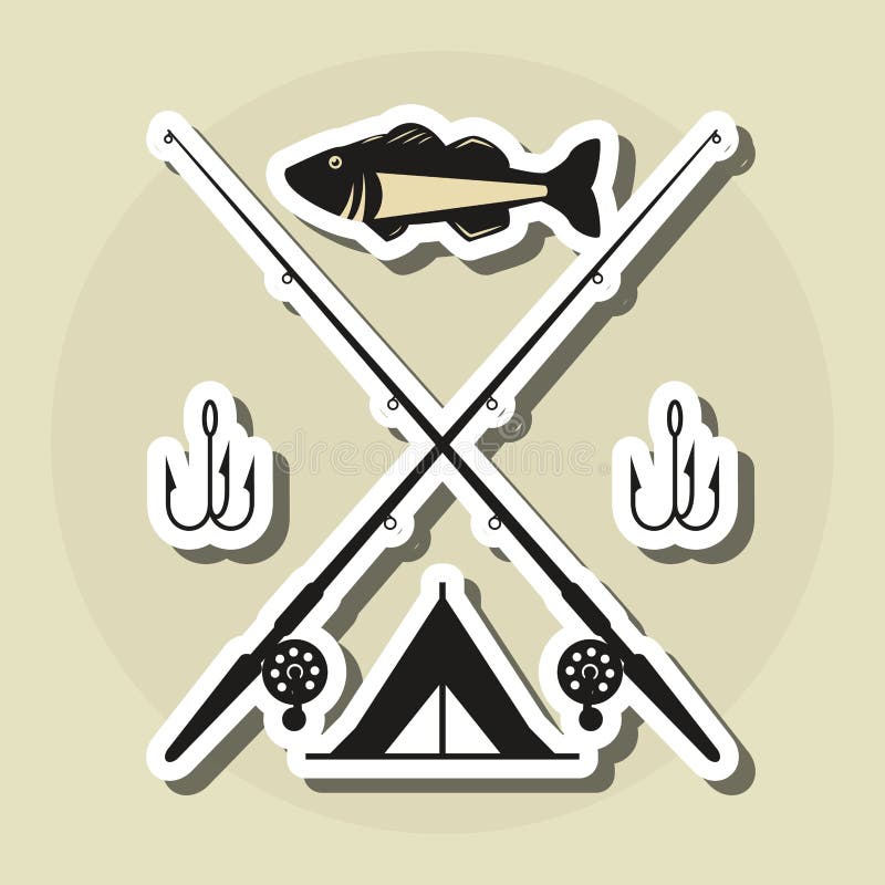 Fishing Design. Rod and Lure Illustration Stock Vector - Illustration ...