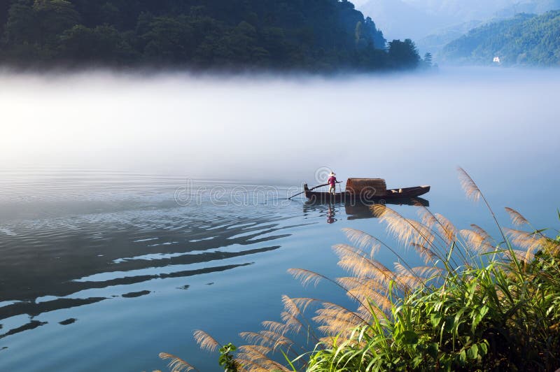Fishing on the Dongjiang Lake Stock Image - Image of nature, asia: 37705199