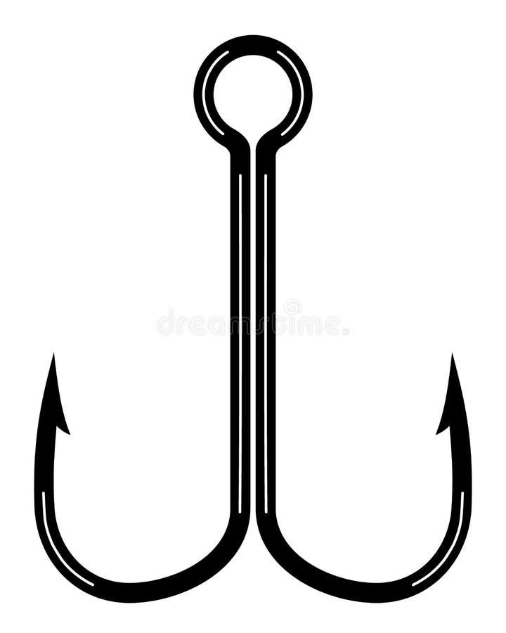 Fishing double hook stock vector. Illustration of catch - 260007346