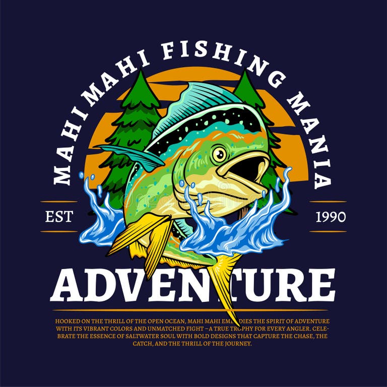Mahi-mahi Fish Logotype in Colorful Vector Cartoon Illustration Stock ...