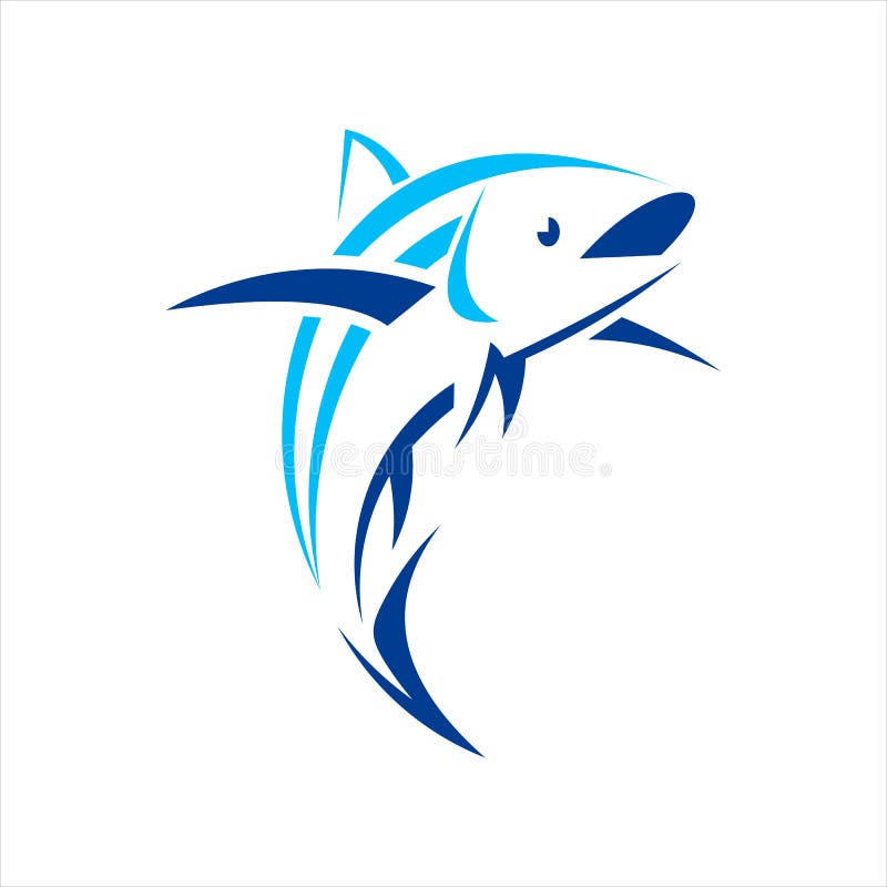 Fishing Fish Vector Logo Character Graphic Modern Abstract Stock Vector ...