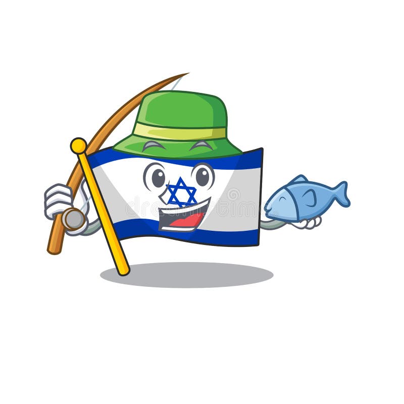 Fishing Flag Israel with the Character Shape Stock Vector ...