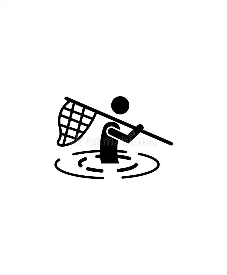 Fishing Flat Design Icon,man in Water Lack Flat Design Icon,vector Best ...