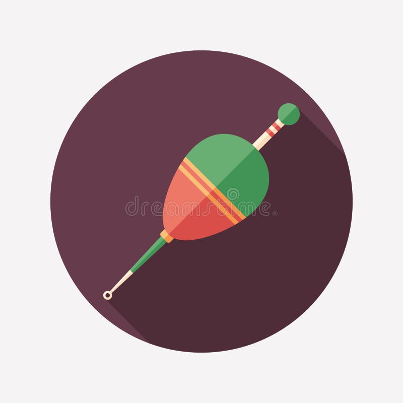 Fishing Float Flat Round Icon with Long Shadows. Stock Vector ...