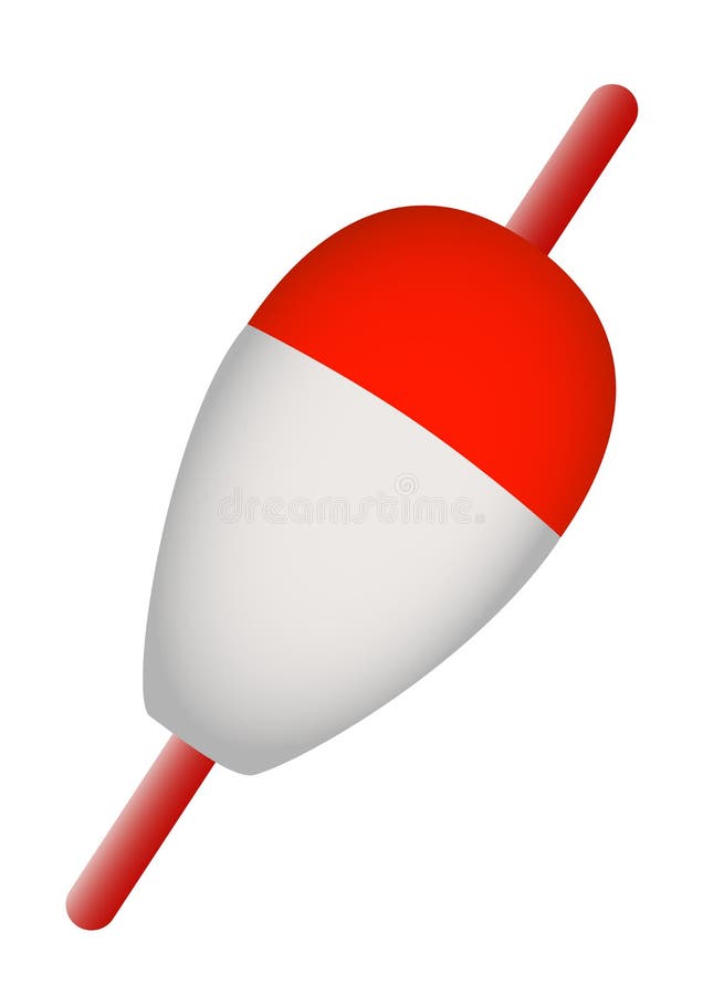 Fishing Float White with Red Stock Illustration - Illustration of ...