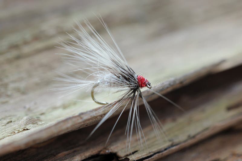Fly Fishing Lures - Flies with Fisherman Stock Image - Image of detail ...