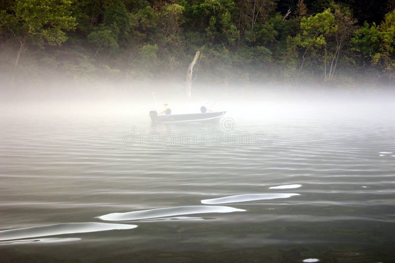 Fishing in fog stock image. Image of recreation, people - 88399
