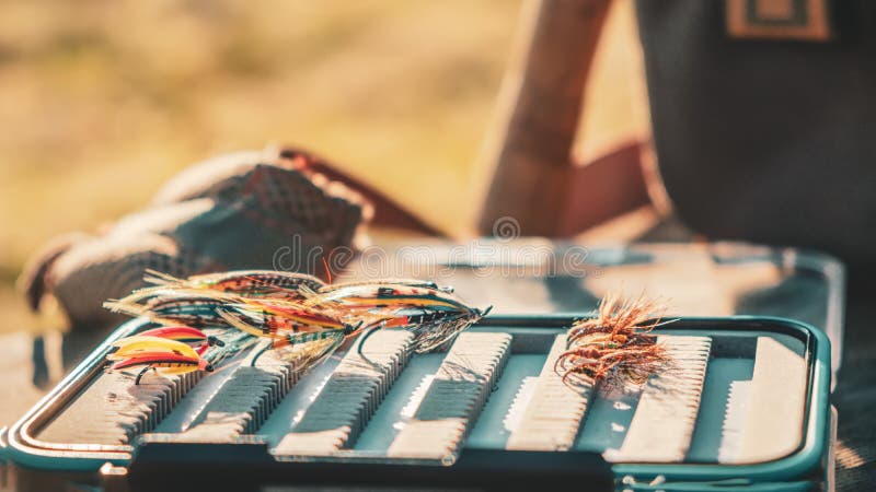 Fishing Gear Lying on the Wooden Bench Stock Photo - Image of catch ...