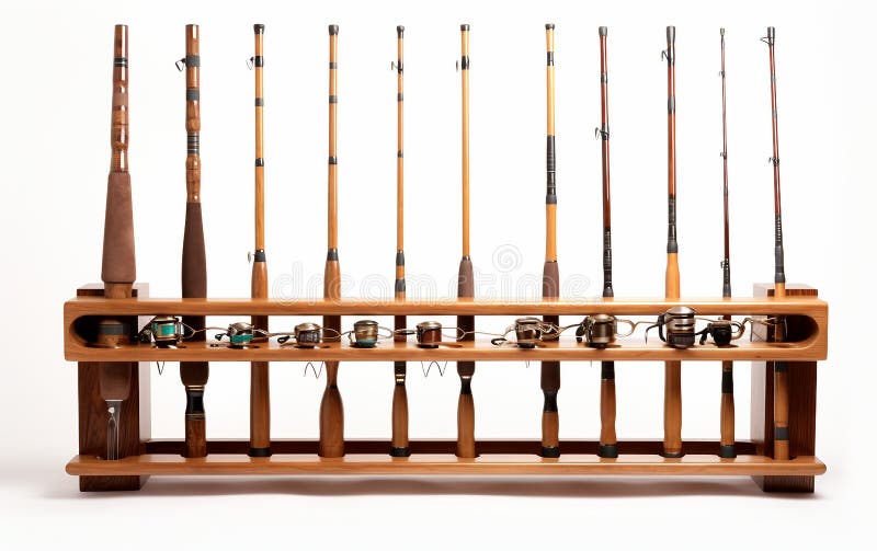 Fishing Gear Rack on White Background Stock Illustration - Illustration ...