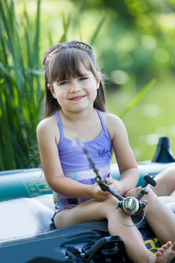 Fishing girls stock image. Image of recreational, pole - 25844261