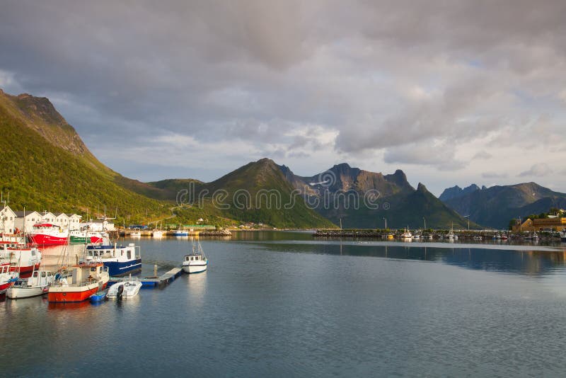 Fishing Harbor on Senja Island, Norway Editorial Stock Image - Image of ...