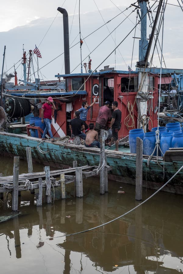 Fishing Harbour in Malaysia. Editorial Image - Image of village ...