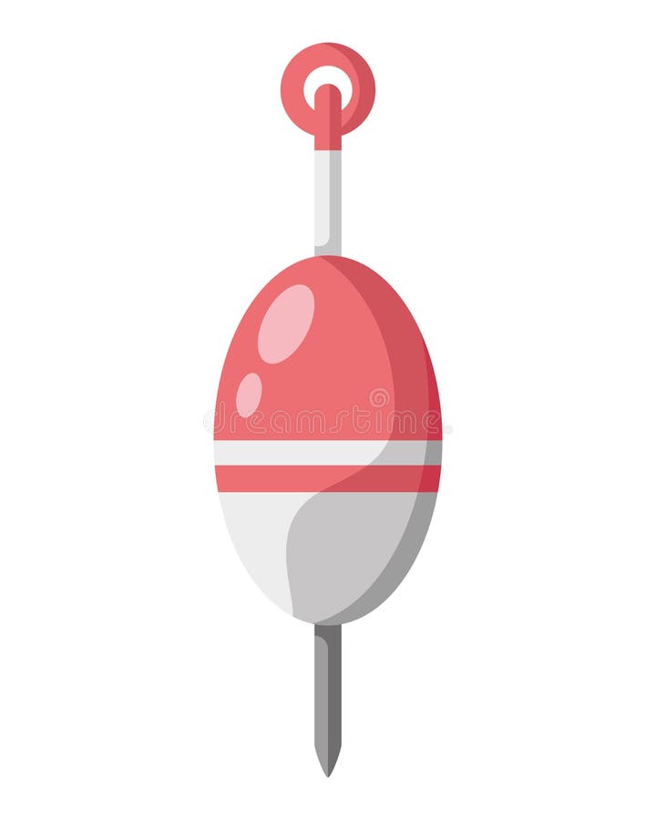 Fishing Hook Attached To Red and White Bobber Stock Illustration ...