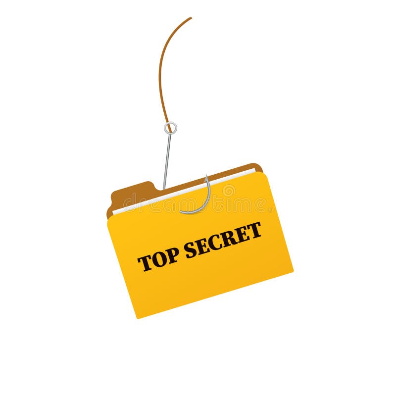 Fishing Hook Attached To Top Secret Folder Suggesting Data Security ...