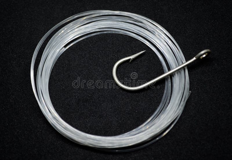 Fishing Hook on Blackground Stock Photo - Image of cord, hobby: 295553770