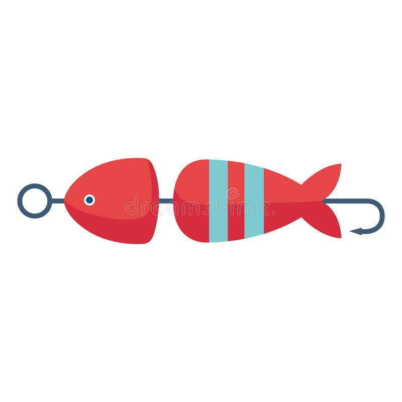 Fishing hook fish shape stock vector. Illustration of vector - 336112354