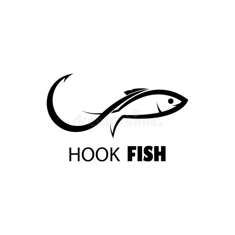 Fishing Hook and Fish Vector Design Template Stock Vector ...