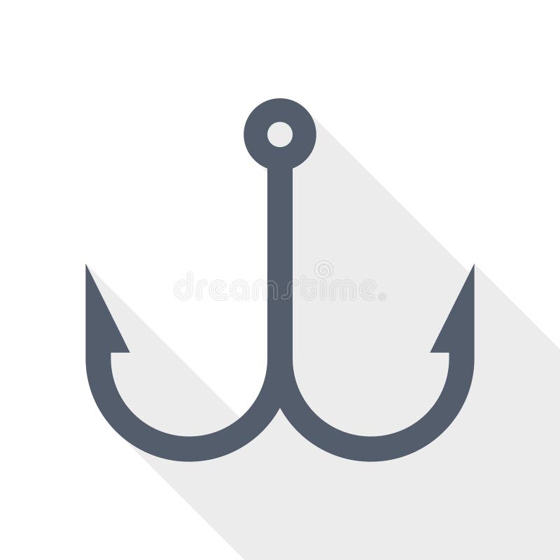 Fishing Hook Vector Icon Set. Red, Blue and Green Silver Metallic Web ...