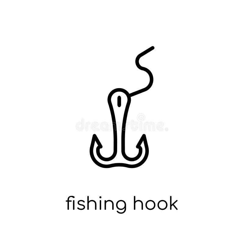 Fishing Hook Icon. Trendy Modern Flat Linear Vector Fishing Hook Stock ...
