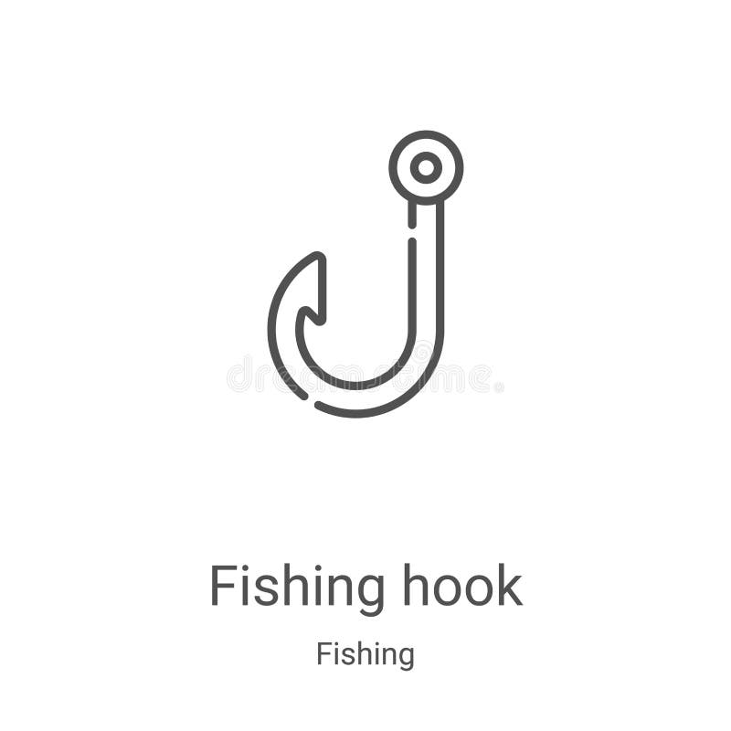 Fishing Hook Icon Vector from Fishing Collection. Thin Line Fishing ...