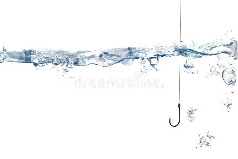 Fishing Hook and Line Under Water Stock Image - Image of hook ...