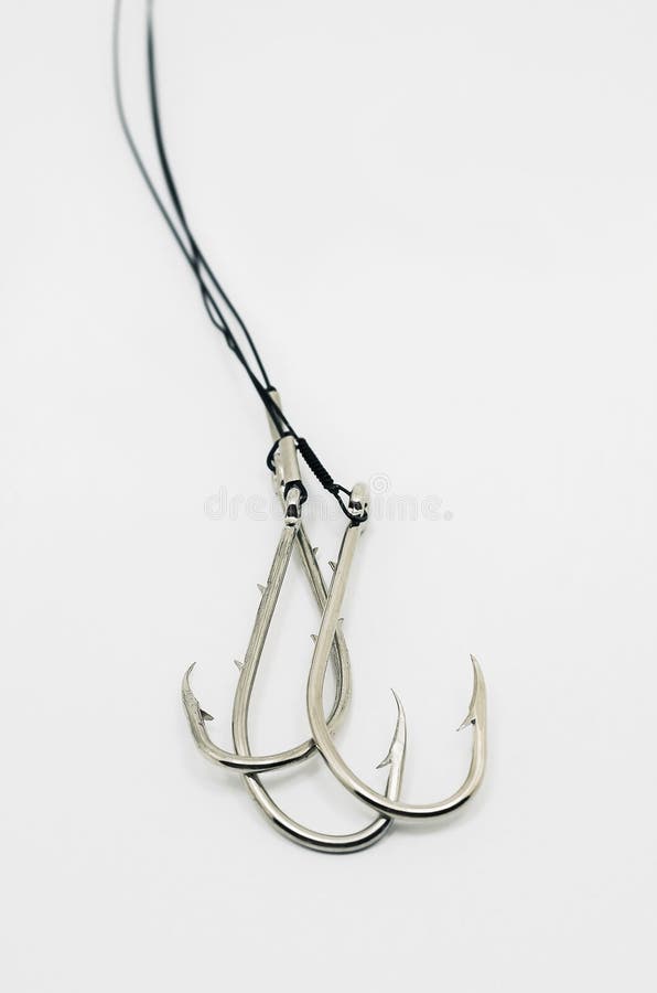 Fishing Hook Link Ready Made, Tied on the Steel Cable. Stock Photo ...