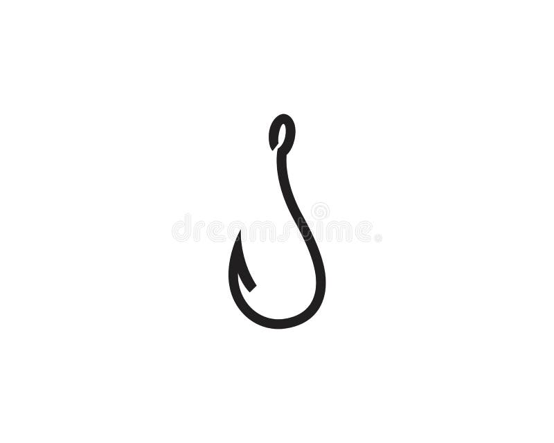 Fishing Hook Logo Design Concept Template. Fully Editable Vector Stock ...