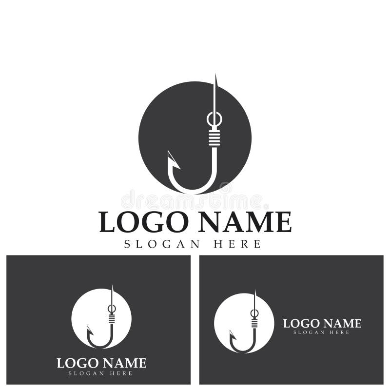 Fishing Hook Logo Icon Vector Template Illustration. Stock Vector ...