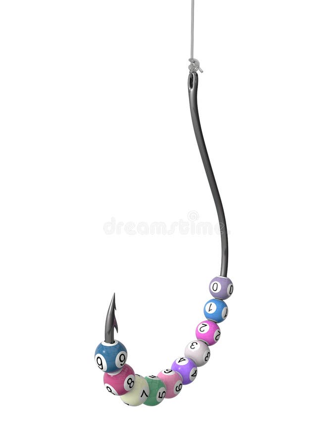 Fishing Hook with Lottery Balls Stock Illustration - Illustration of ...
