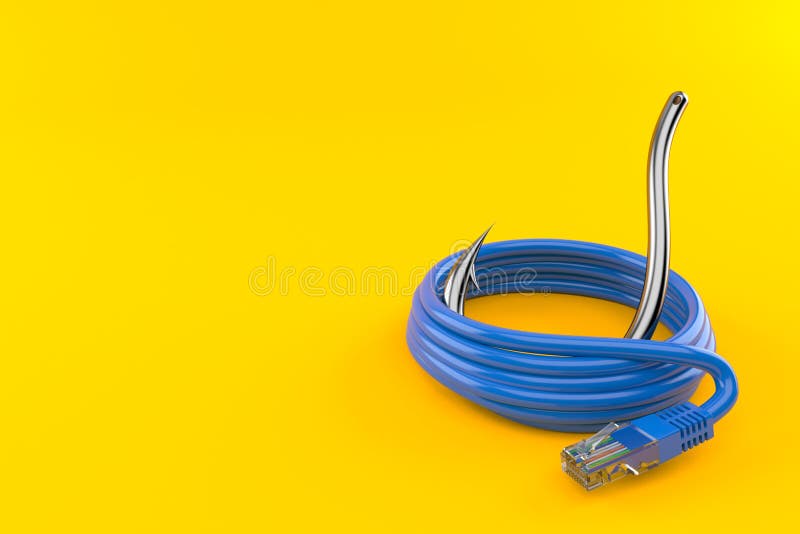 Fishing Hook with Network Cable Stock Illustration - Illustration of ...