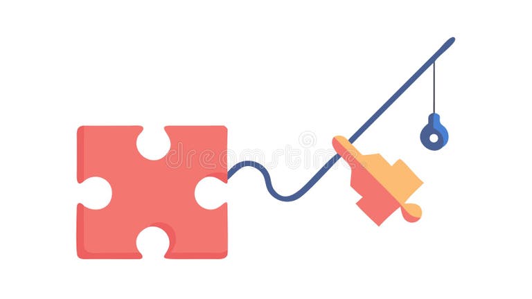 Fishing Hook Puzzle, Problem Catching & Strategic Solutions, Vector ...
