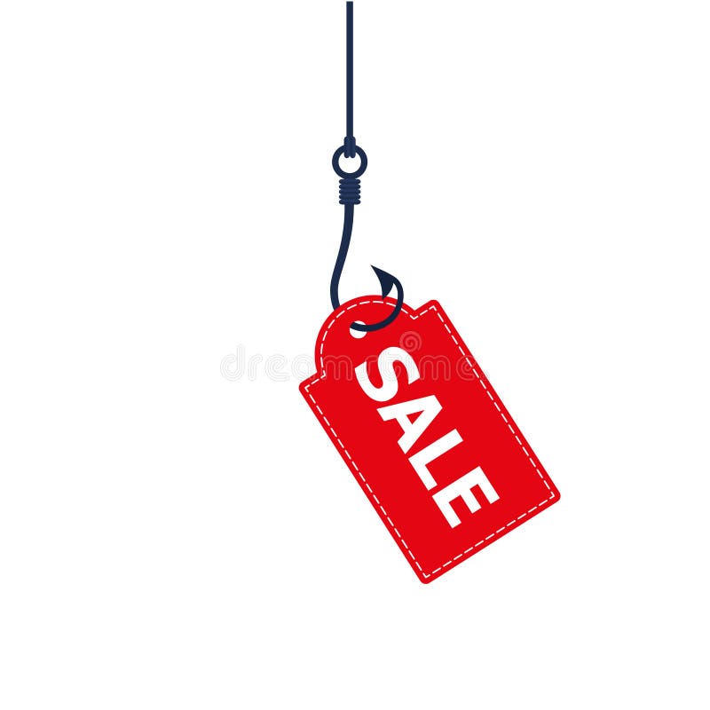 Fishing Hook with a Red Sale Label. Sale Concept Stock Vector ...