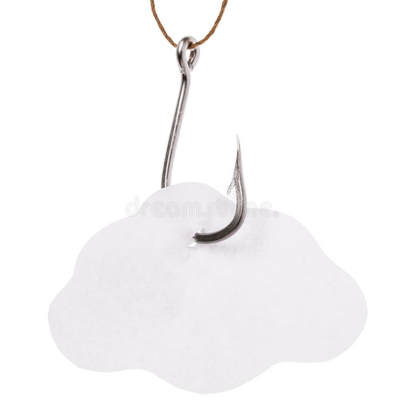 On a Fishing Hook a Sheet of Paper Isolated. Template for Text Stock ...