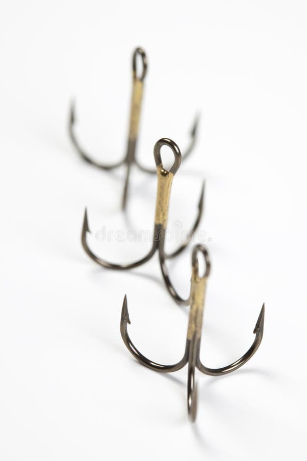 Fishing Hooks on white stock image. Image of fishing - 11463265