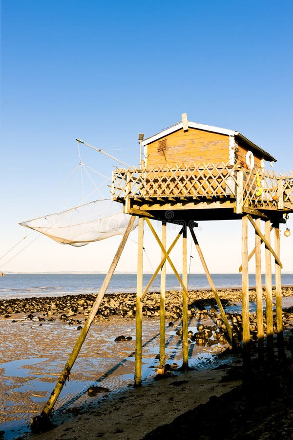 Fishing House with a Fishing Net Stock Image - Image of outside ...