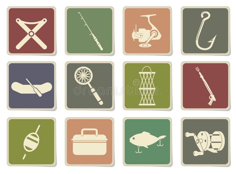 Fishing icon set stock vector. Illustration of store - 66264107