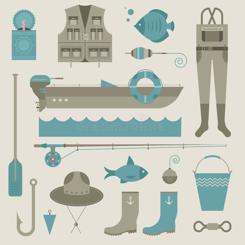 Fishing icons stock vector. Illustration of hobby, pole - 29174984