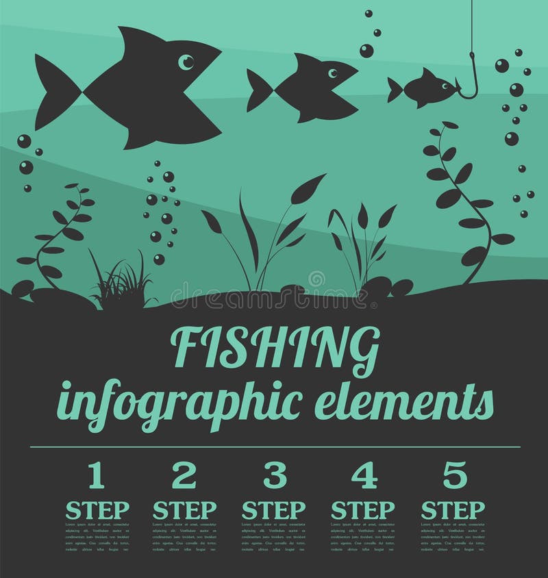 Fishing Infographic Elements. Set Elements for Creating Your Own Stock ...