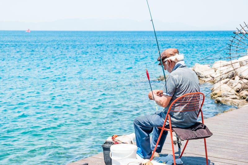 Fishing on the Island of Rhodes, Greece Editorial Photo - Image of boat ...
