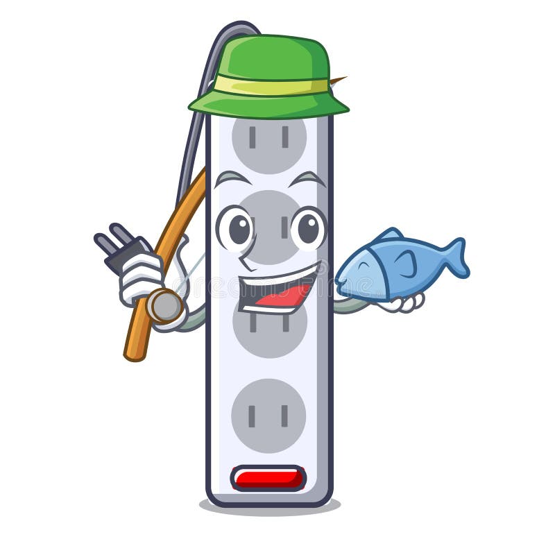 Fishing Isolated Power Strip with the Mascot Stock Vector ...