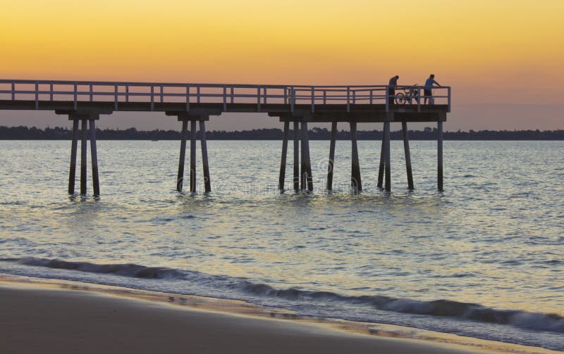 Fishing Jetty at Sunset stock photo. Image of lonely - 15643398