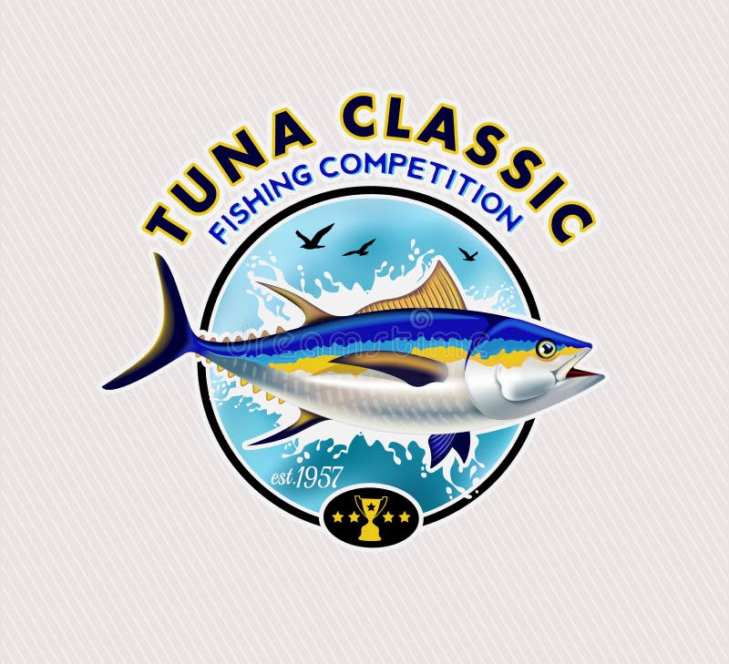 Tuna Fishing Logos. Vector Illustration. Stock Vector - Illustration of ...